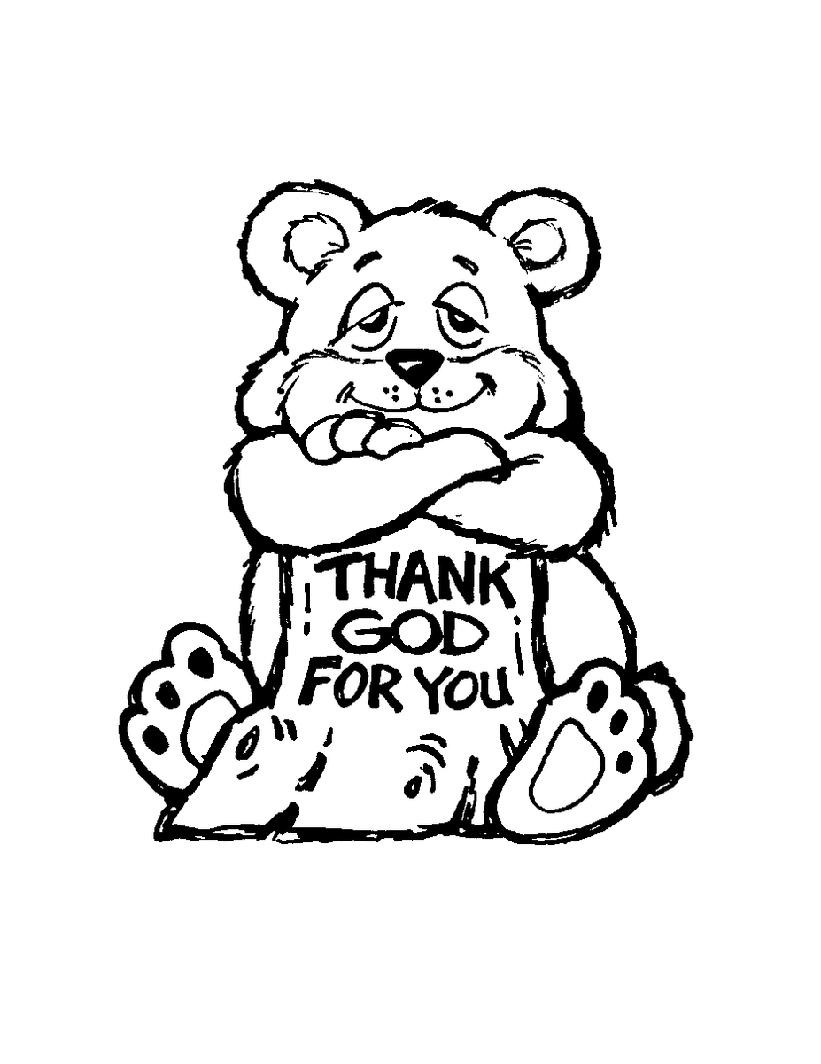 bear says thanks coloring page